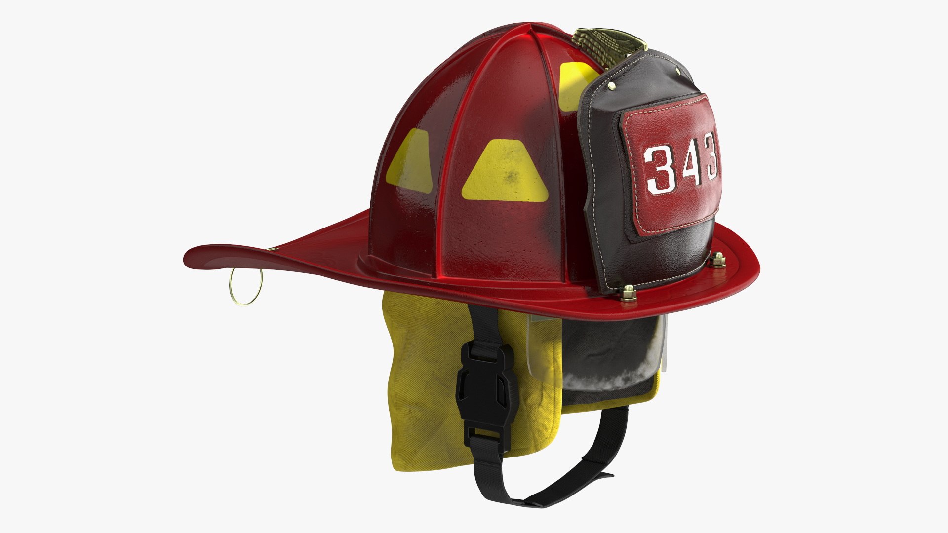3D Traditional Firefighter Helmet With Neck Protector Model ...
