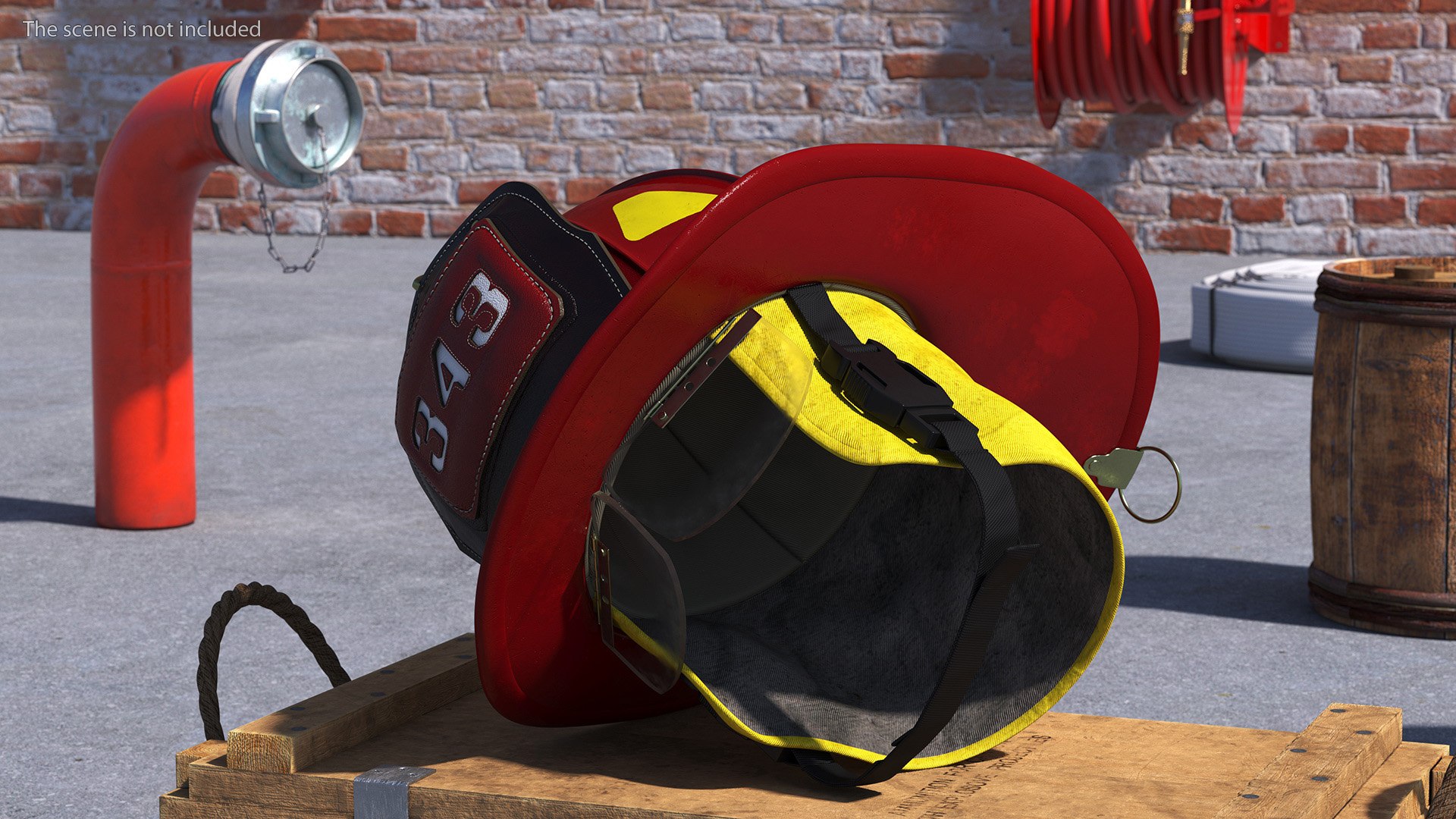 3D Traditional Firefighter Helmet With Neck Protector Model ...