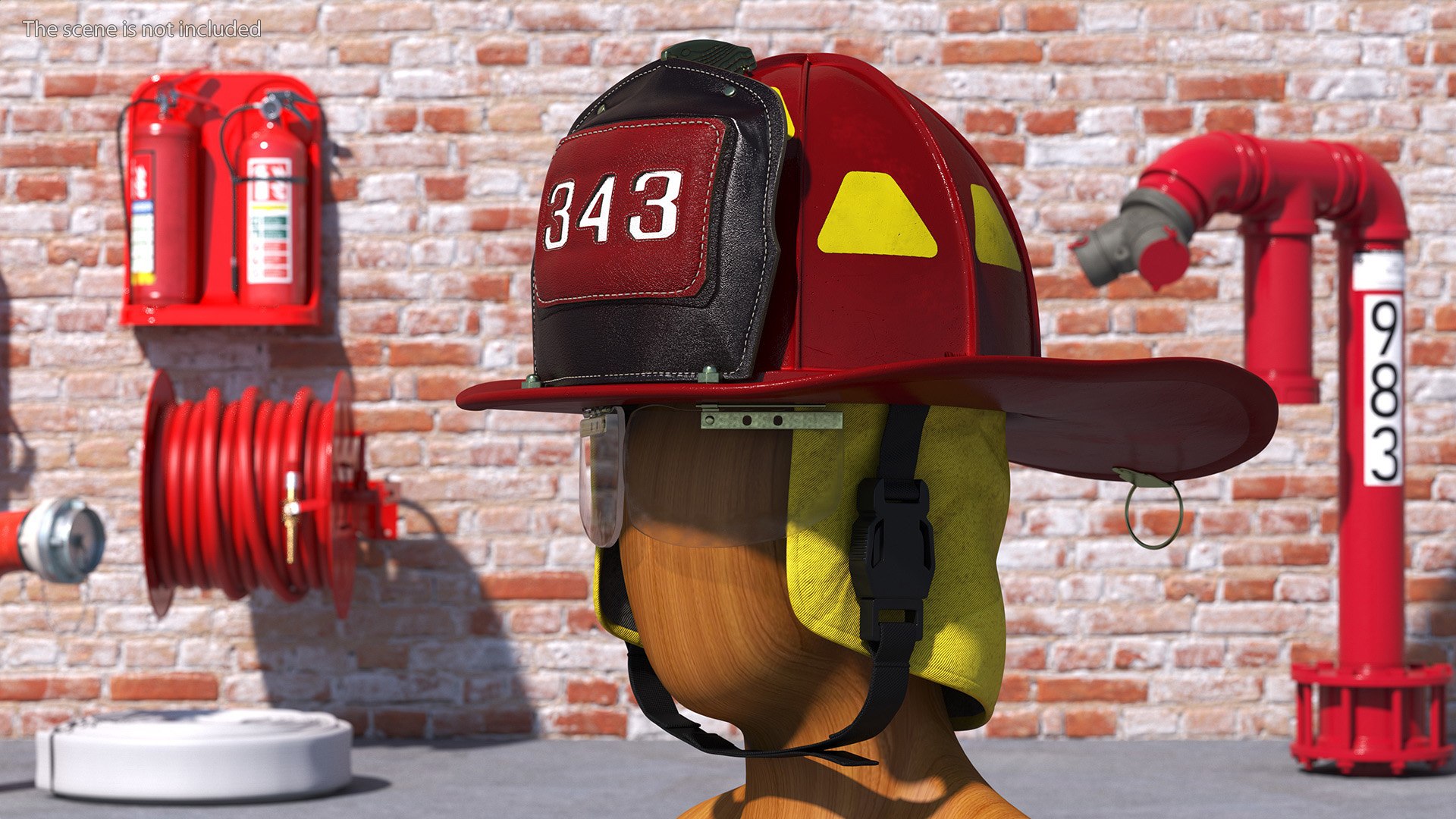 3D Traditional Firefighter Helmet With Neck Protector Model ...