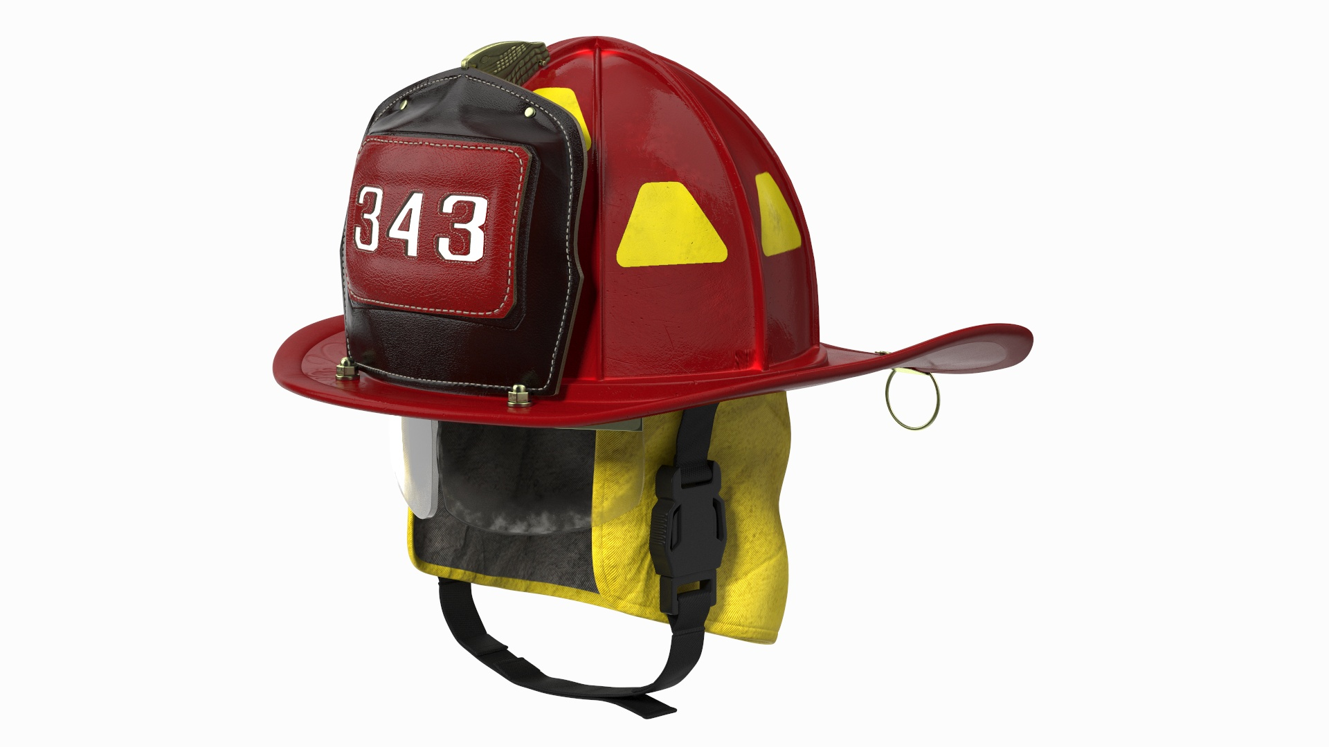 3D Traditional Firefighter Helmet With Neck Protector Model ...