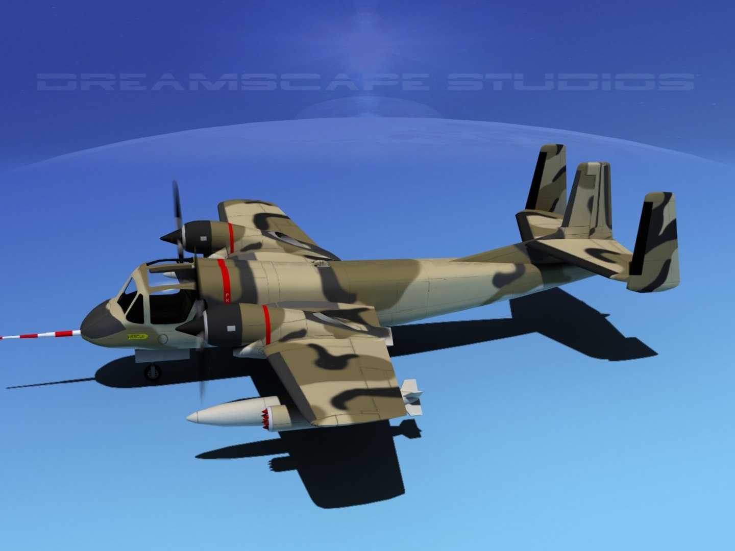 Ov-1d Mohawk Grumman Recon 3d Model