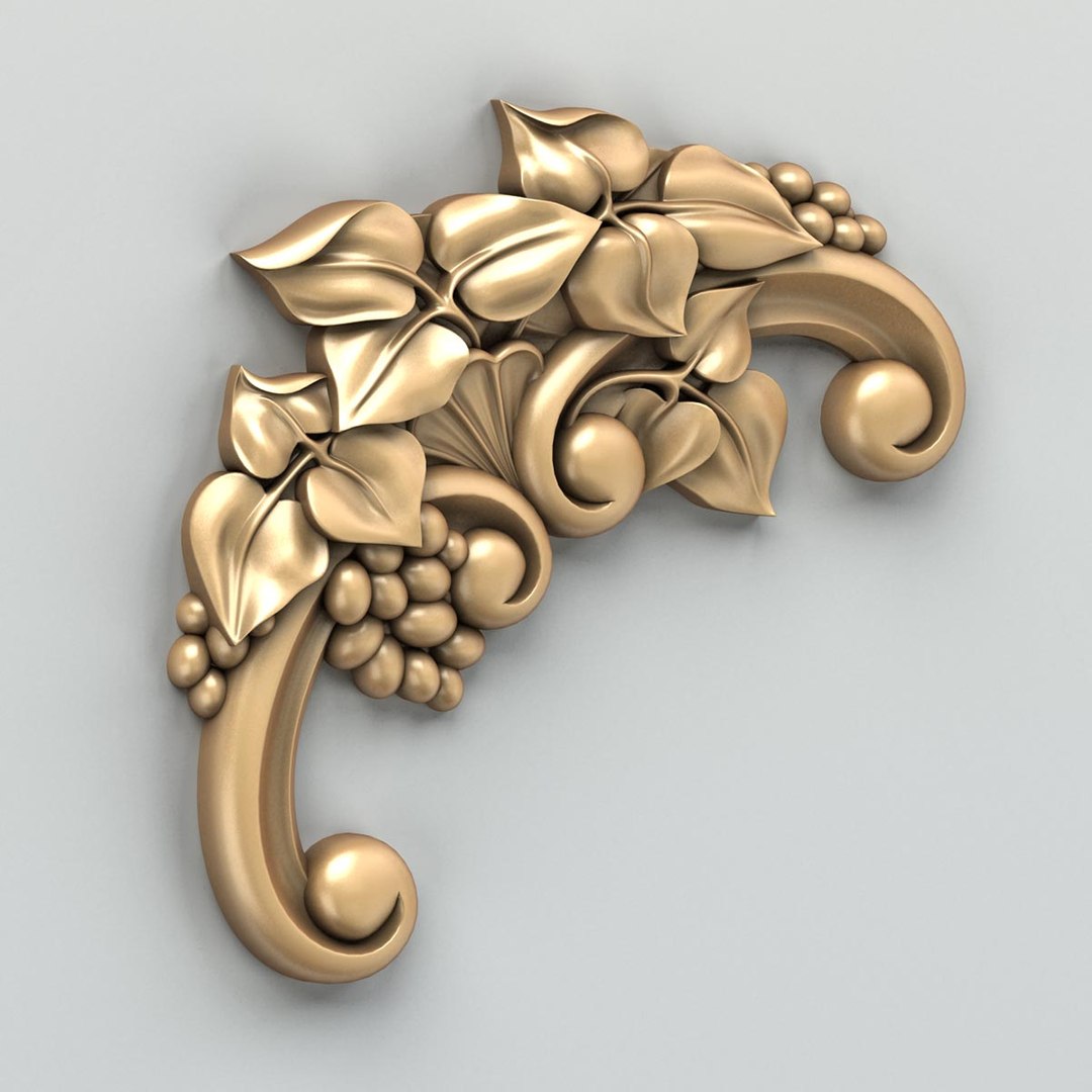 3d Carved Corner Decor Model