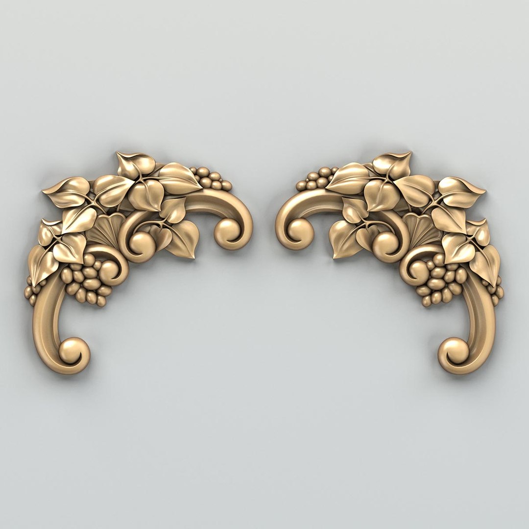 3d Carved Corner Decor Model