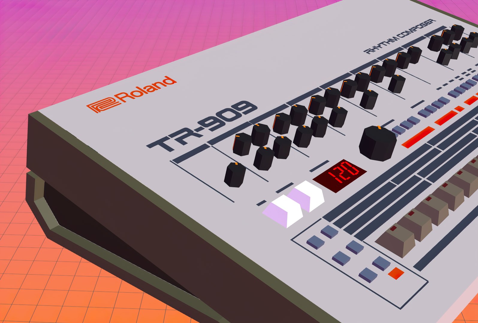 Roland TR-909 Rhythm Composer 3D - TurboSquid 1774011