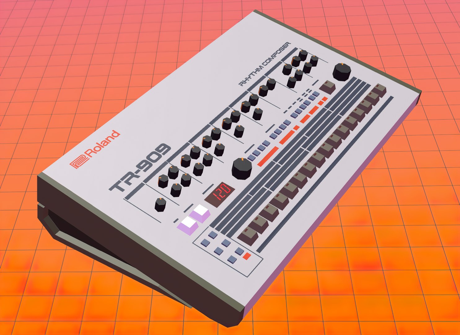 Roland TR-909 Rhythm Composer 3D - TurboSquid 1774011
