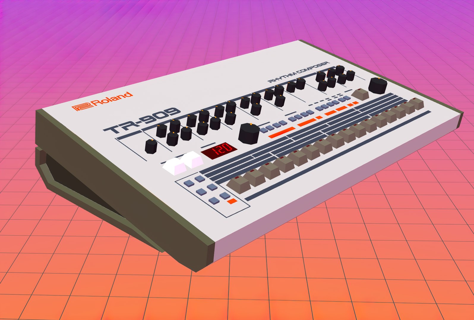 Roland TR-909 Rhythm Composer 3D - TurboSquid 1774011