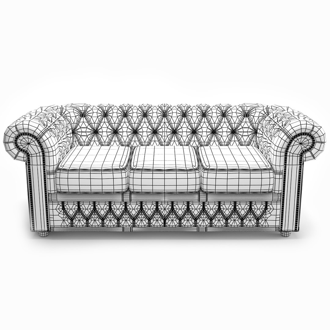 Classic Chesterfield Sofa Chester 3d Model