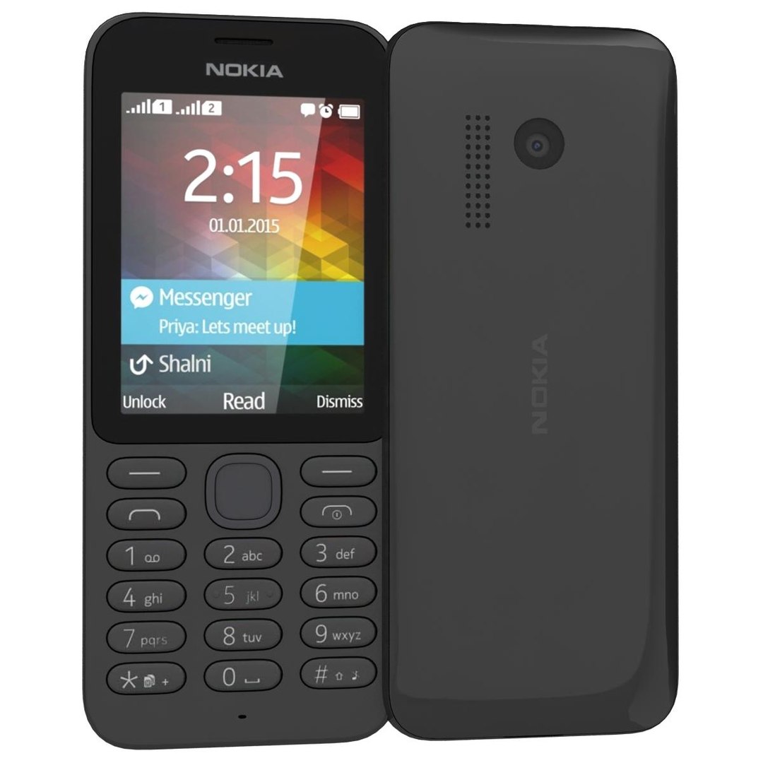 Nokia 215 Black 3d 3ds