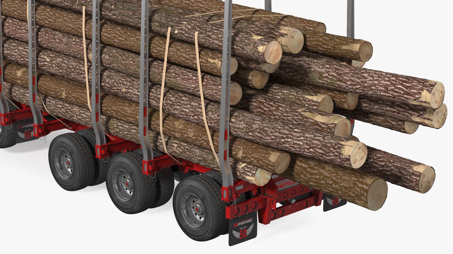 3D Truck With Logging Trailer Rigged Model - TurboSquid 1833323