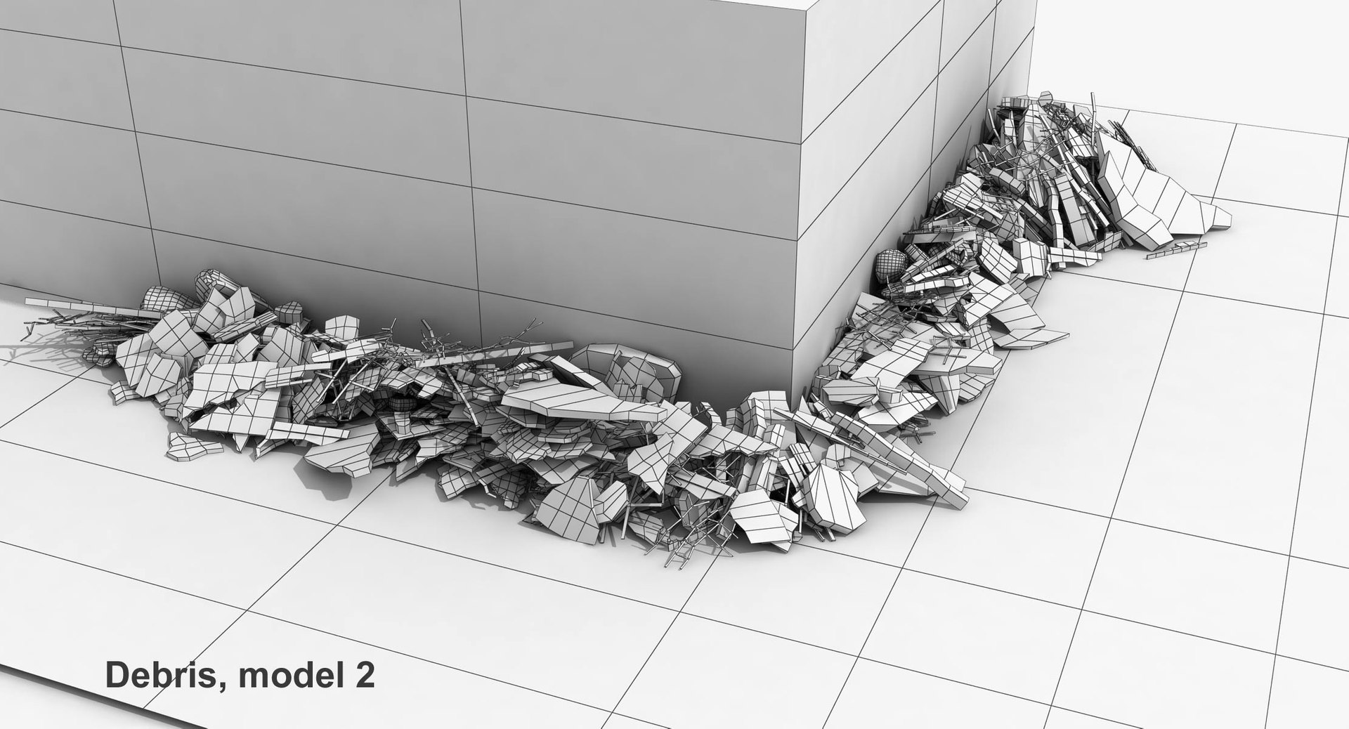 3d Heaps Corner Debris Rubble Model