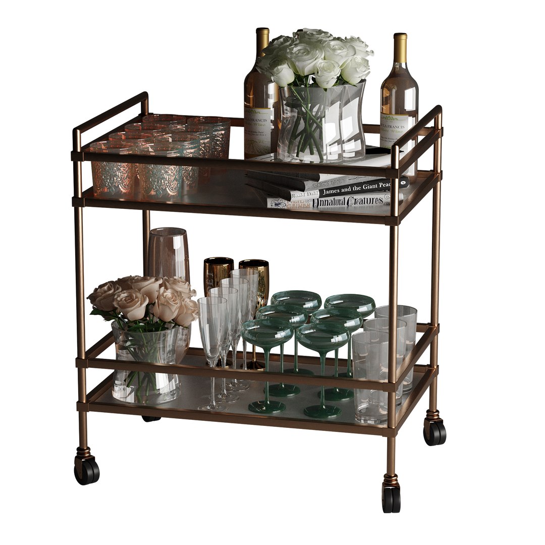 3D Bar Cart Set 2 Rose - TurboSquid 1796311