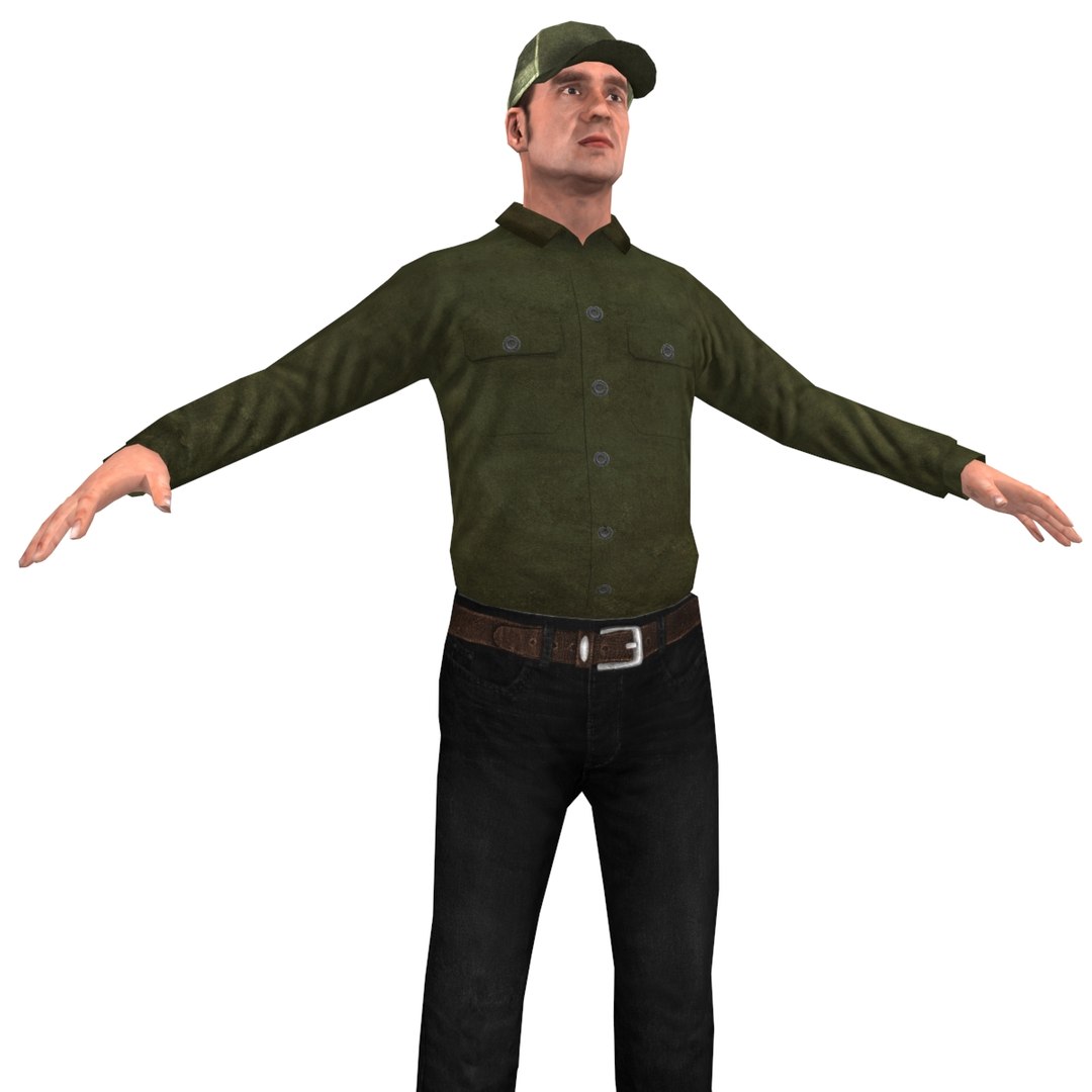 3d Farm Worker Model