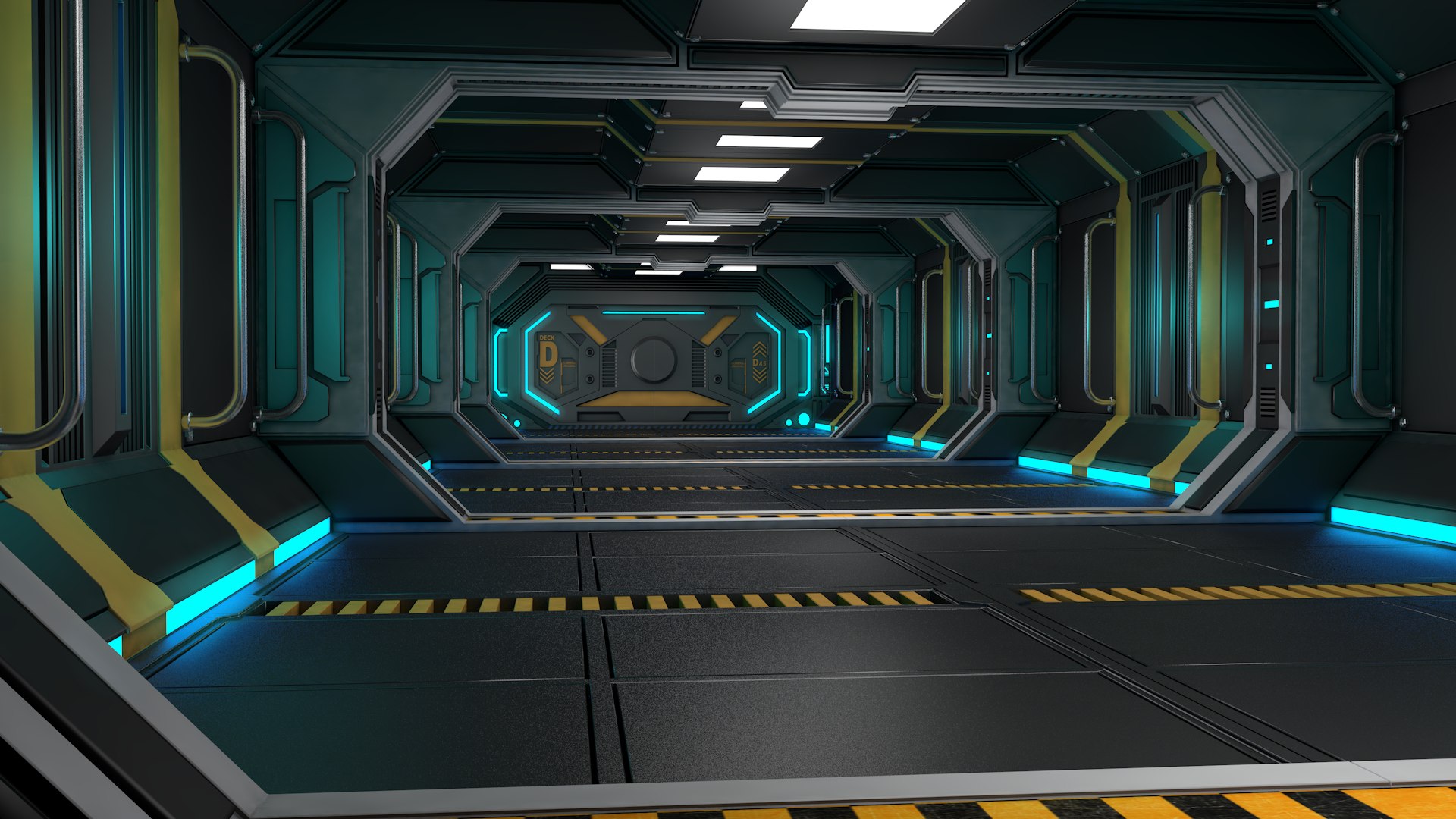 Sci Fi Corridor 3D Model - TurboSquid 2233980