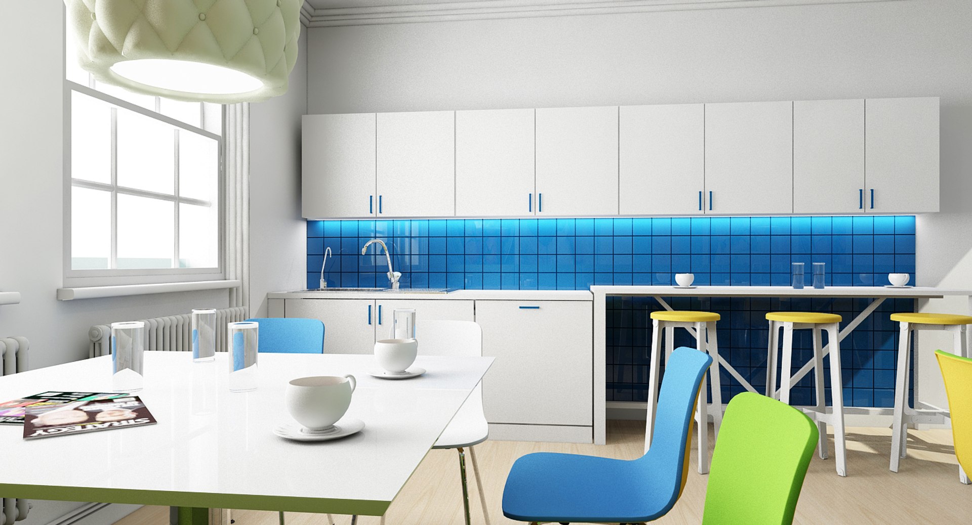 Office Tea Point Interior 3d Model