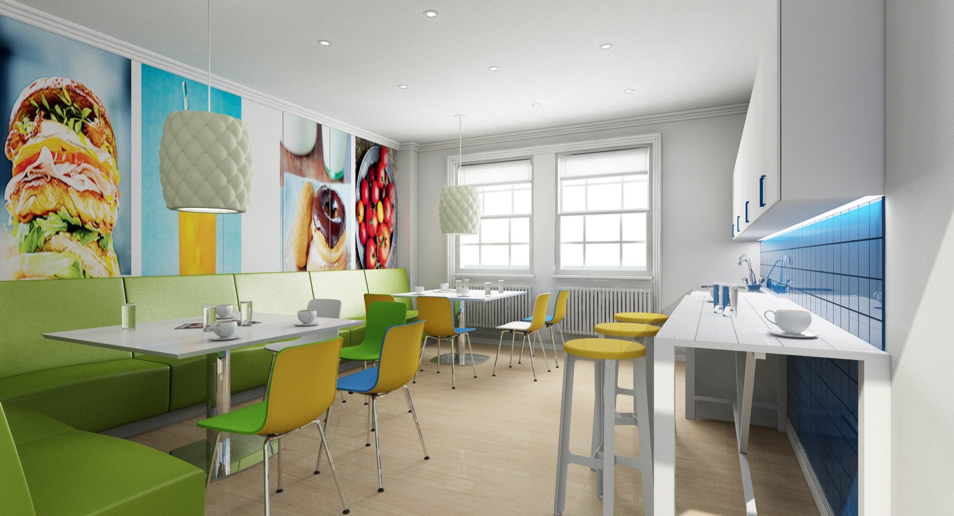 Office Tea Point Interior 3d Model