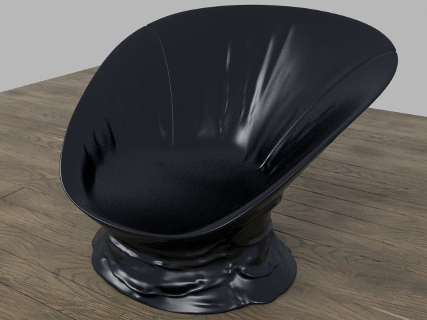 scoop plastic chair melted 3d model
