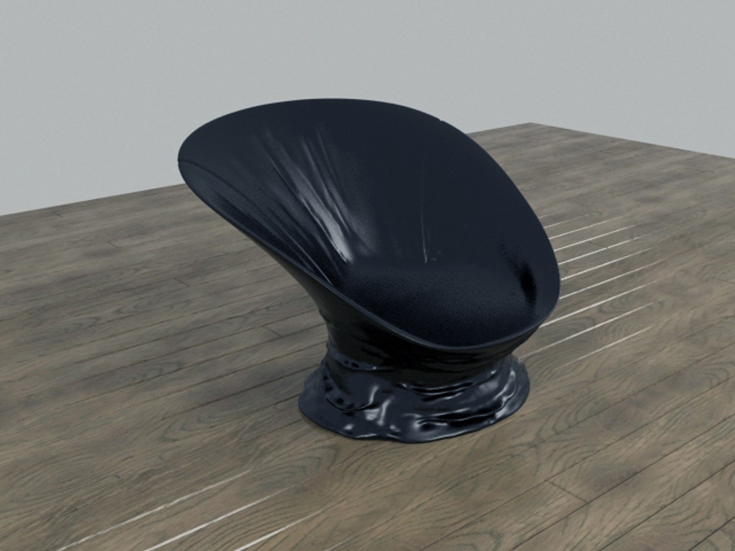 scoop plastic chair melted 3d model