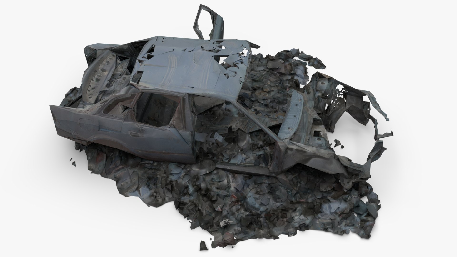 3D Ruined Car Destroyed Vihicle Road Traffic Sign - TurboSquid 1856126