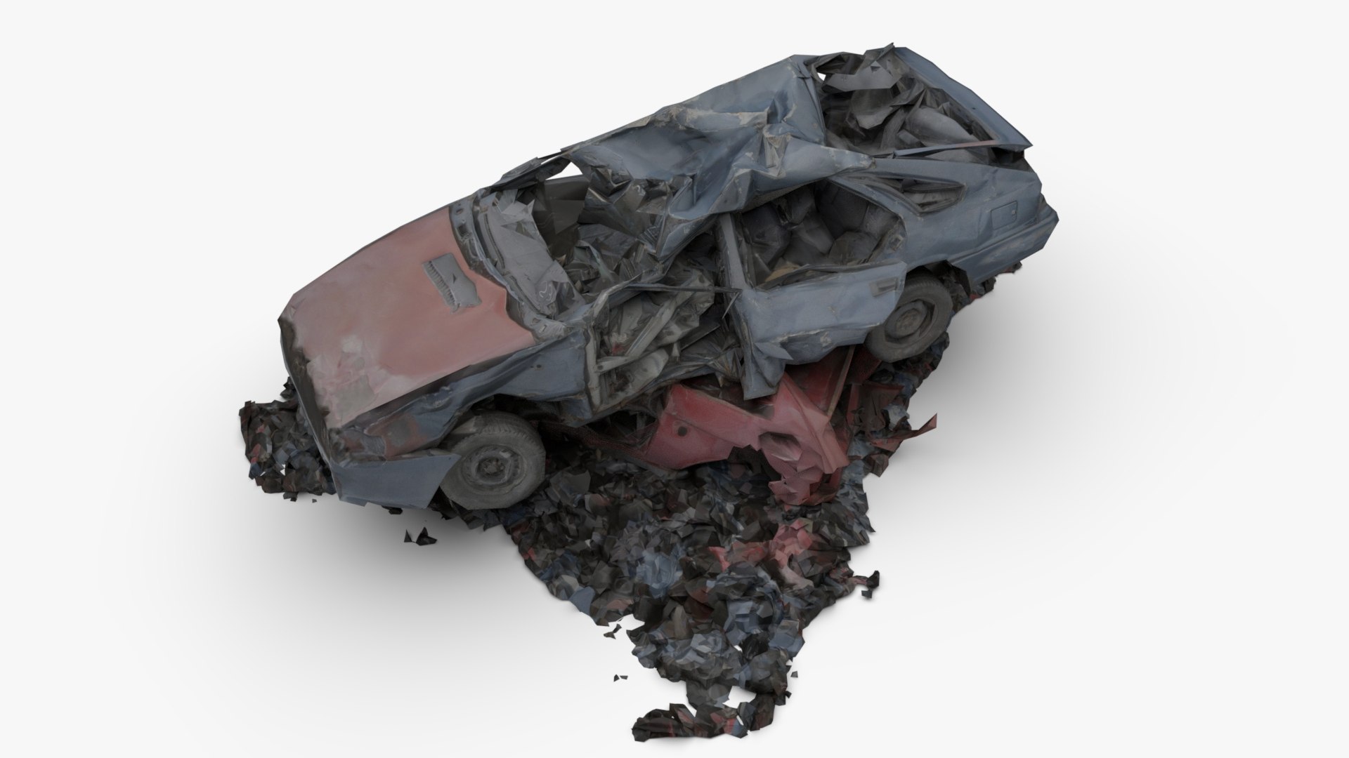 3D Ruined Car Destroyed Vihicle Road Traffic Sign - TurboSquid 1856126