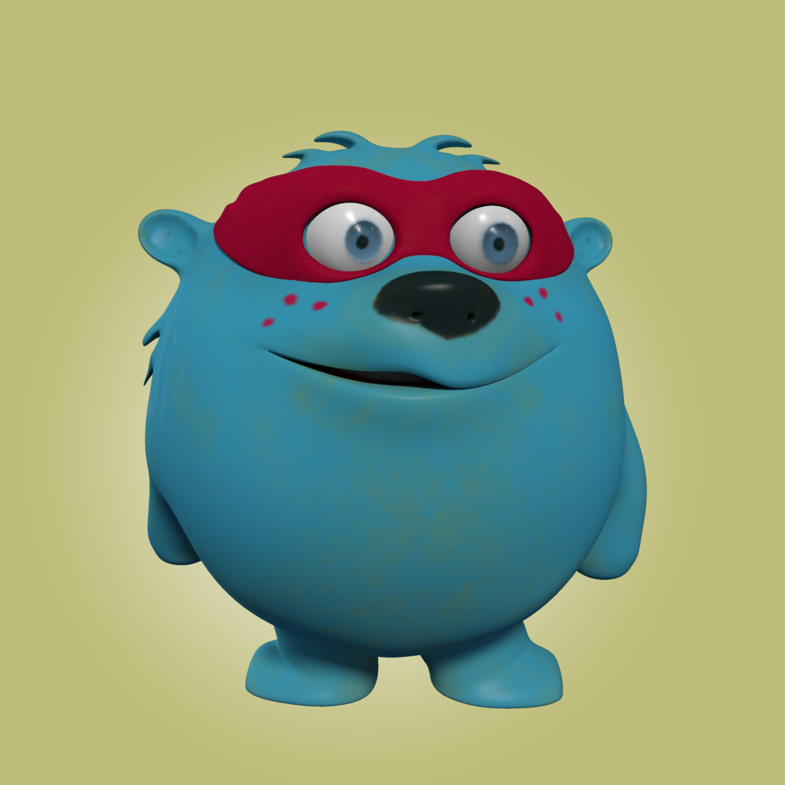 monster cartoon character facial animation obj