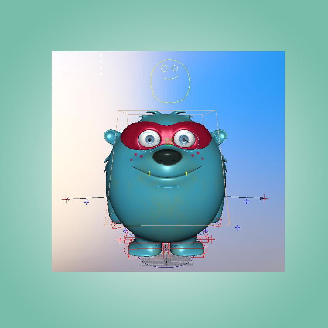 Monster Cartoon Character Facial Animation Obj