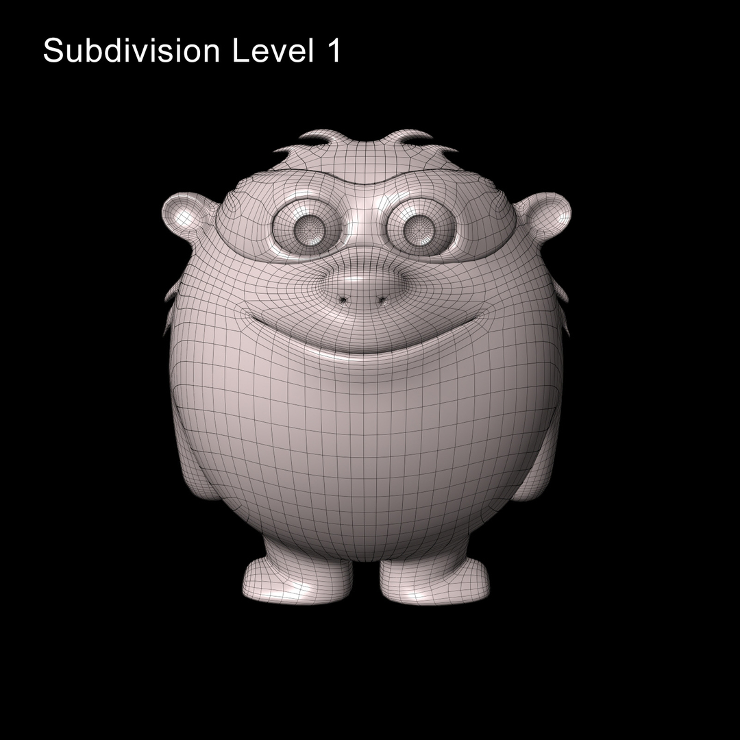 monster cartoon character facial animation obj