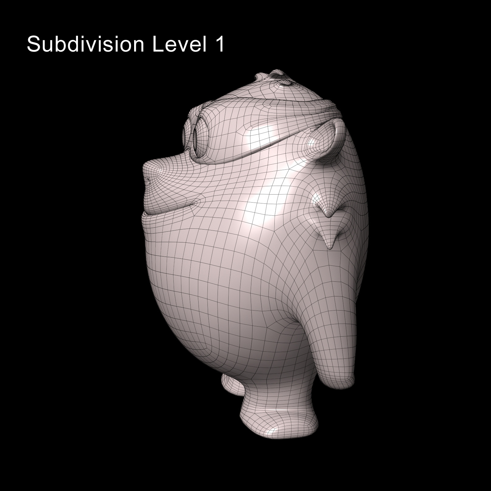 monster cartoon character facial animation obj