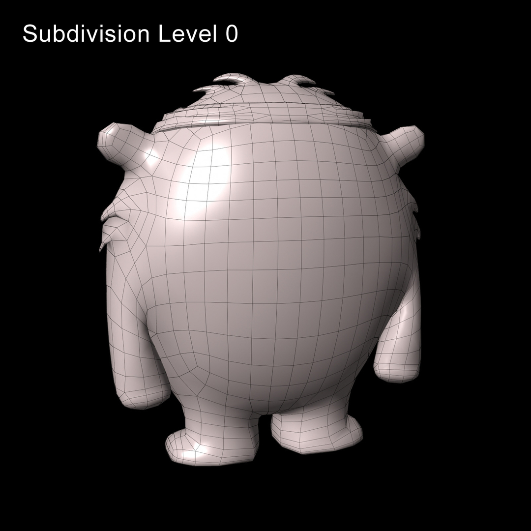 monster cartoon character facial animation obj