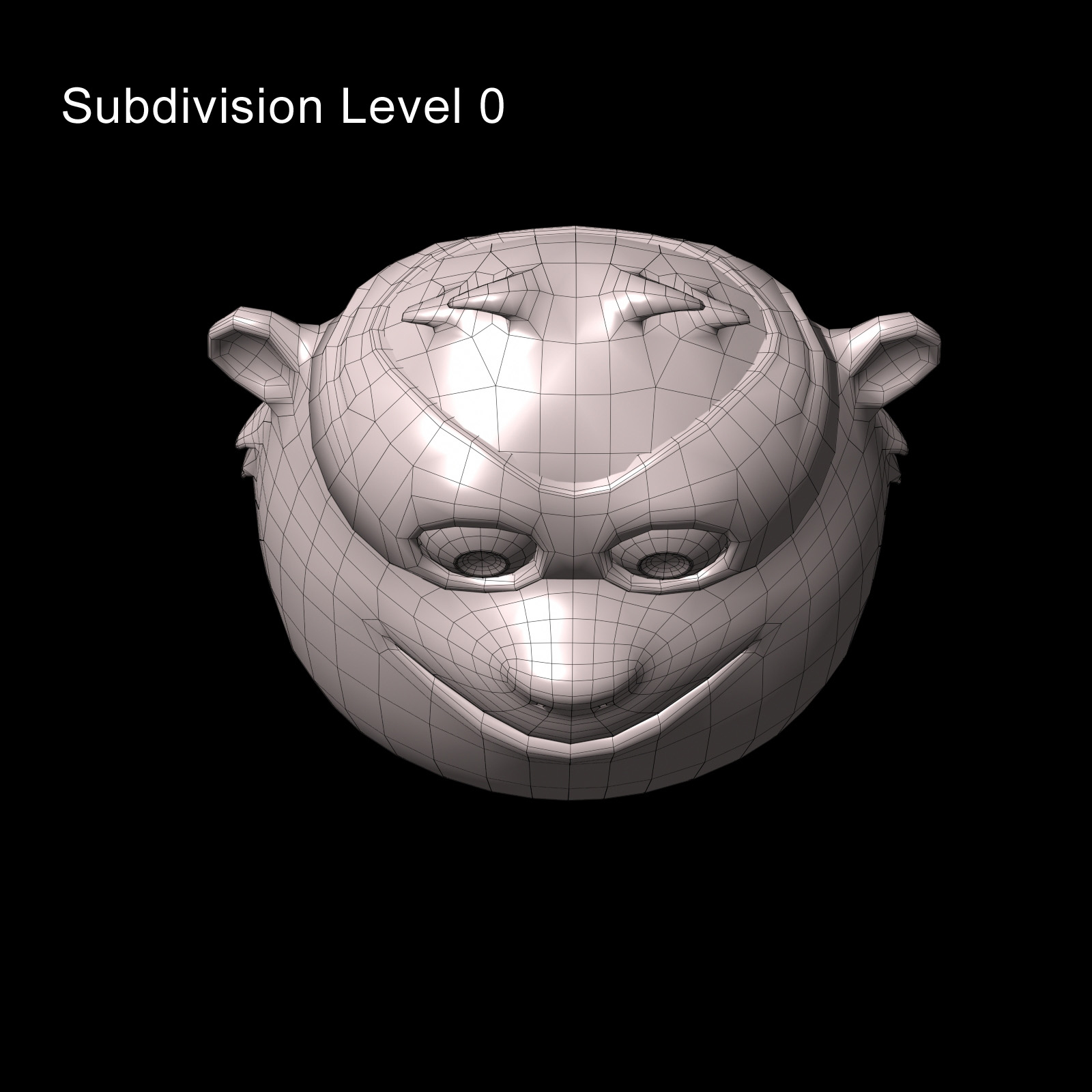 monster cartoon character facial animation obj