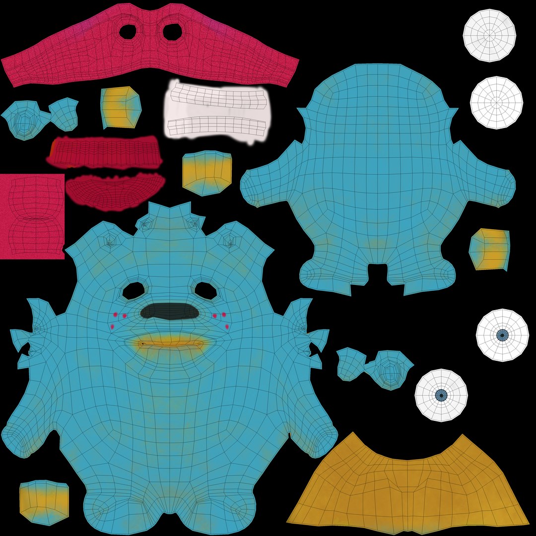 Monster Cartoon Character Facial Animation Obj