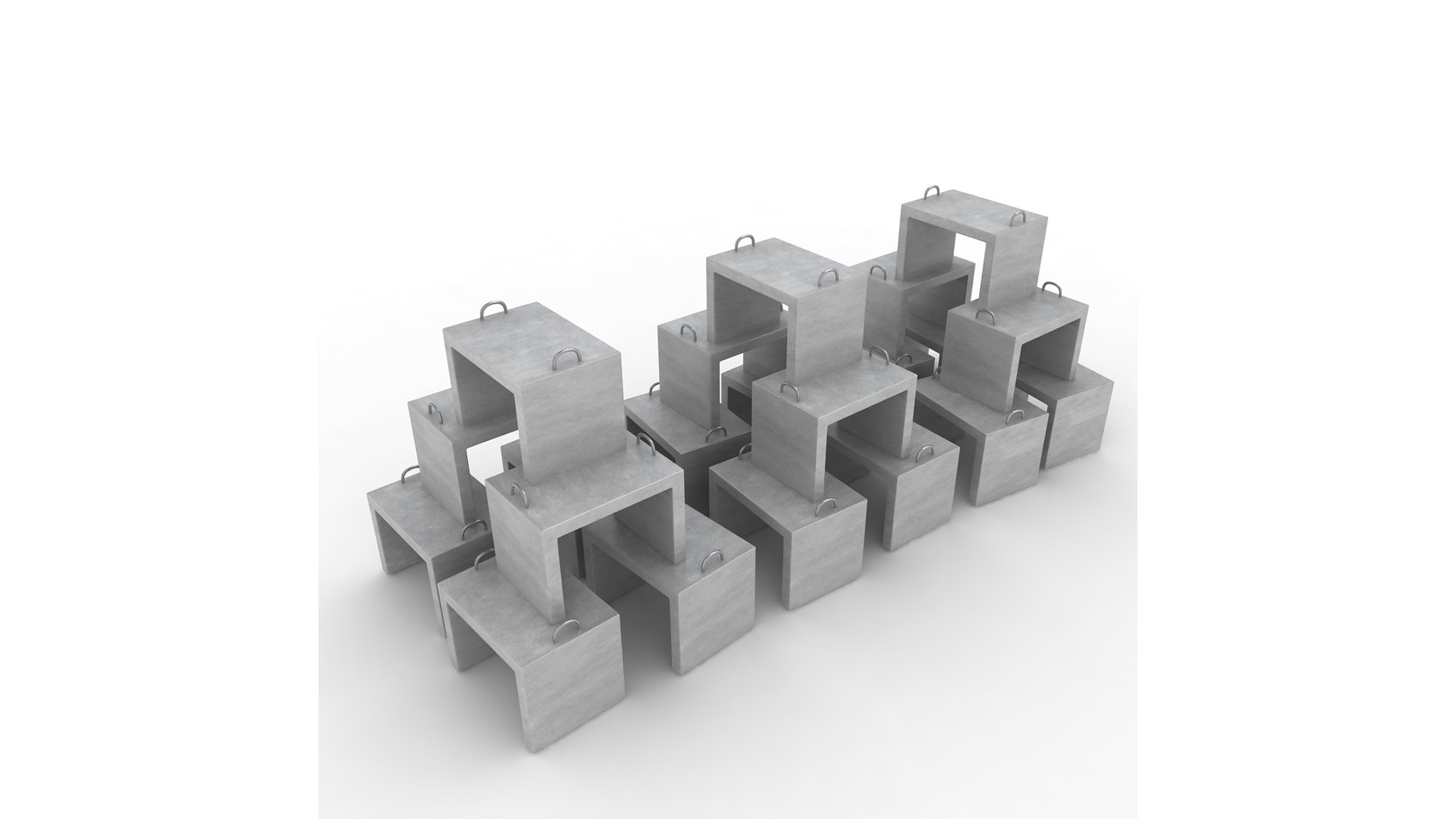 Stack Of Concrete Blocks 3D model - TurboSquid 2006534