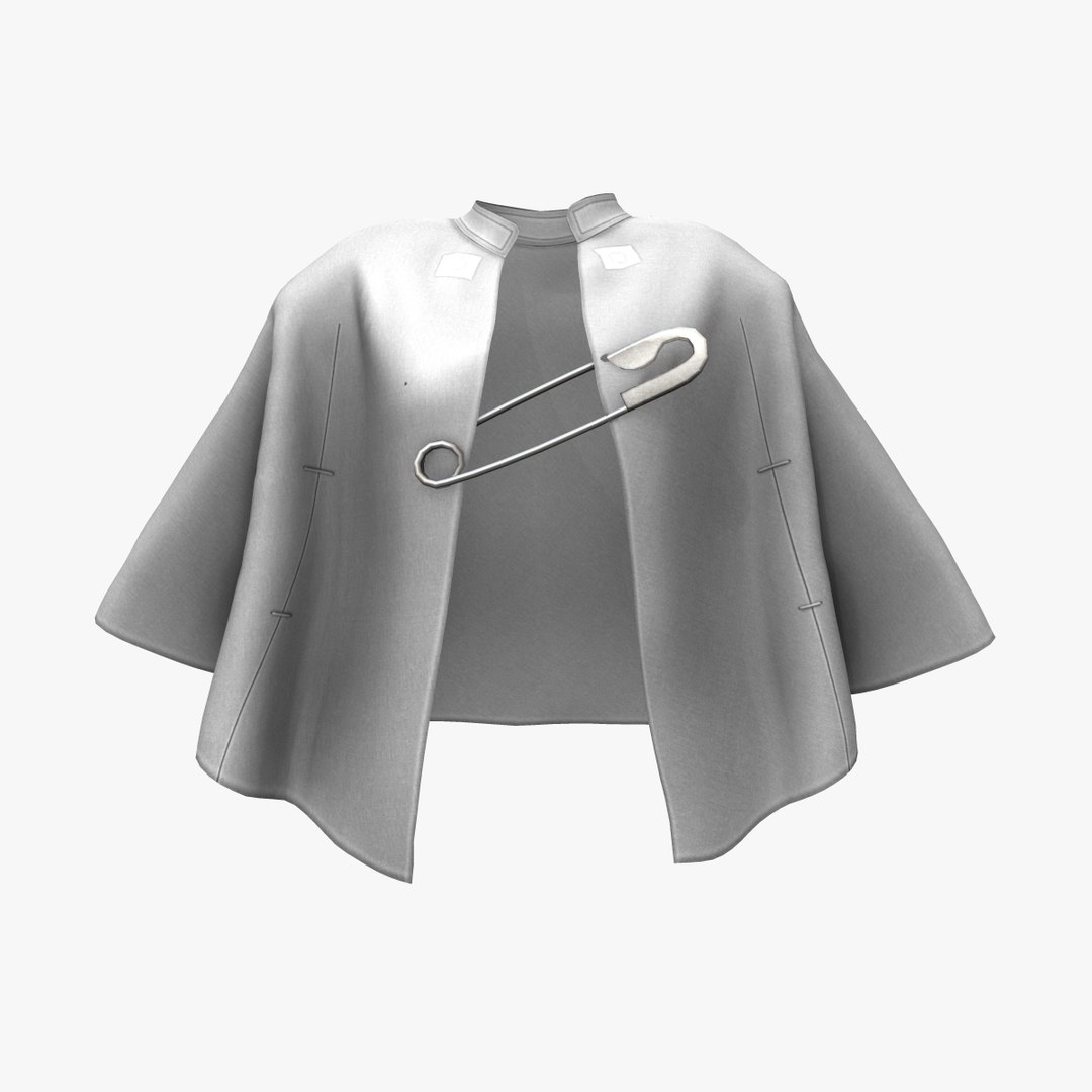 Wrapping Cloak Coat With Safety Pin 3D - TurboSquid 1815081