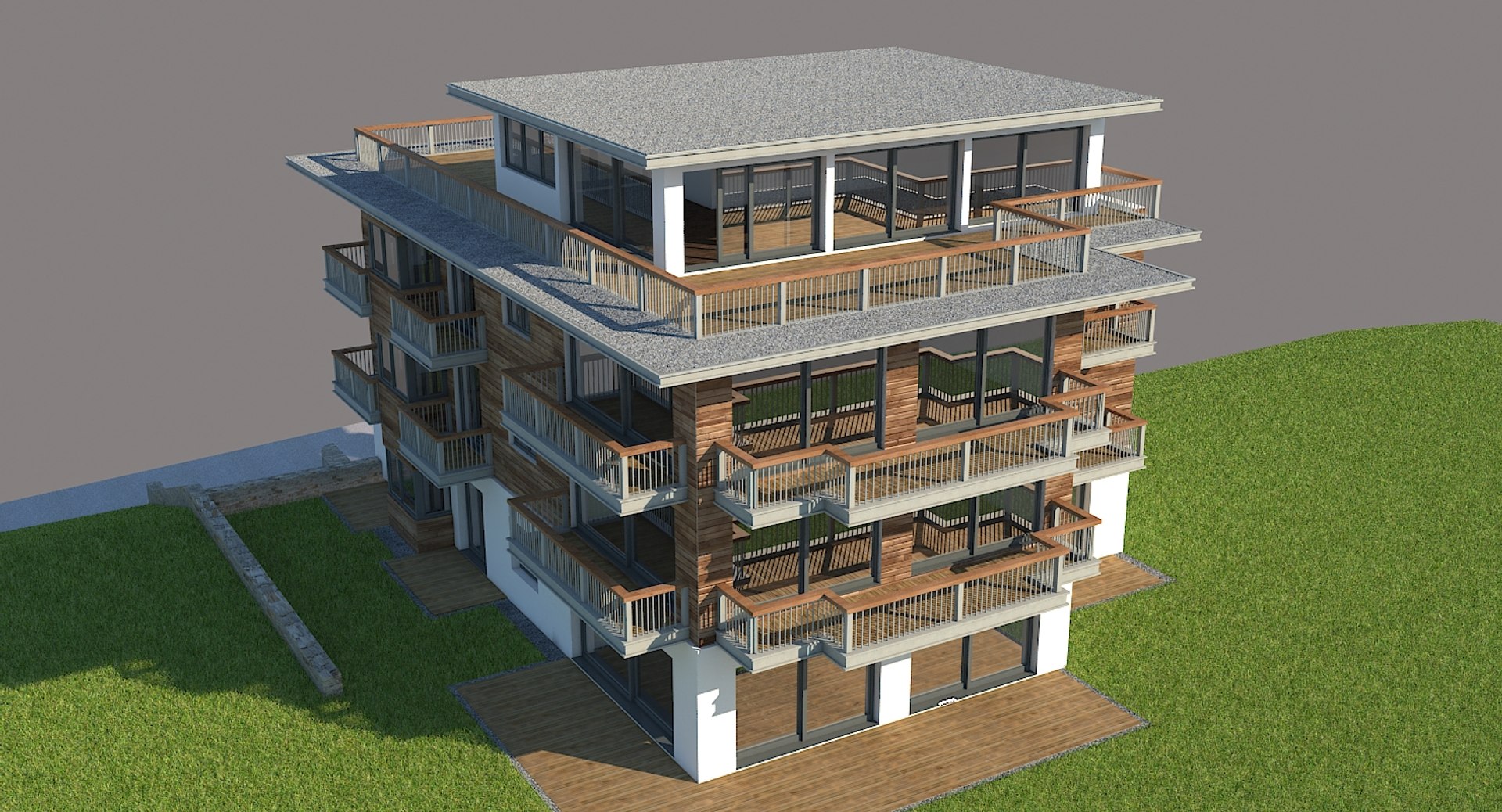 3D Tyrolean Apartment Building Model - TurboSquid 1270549