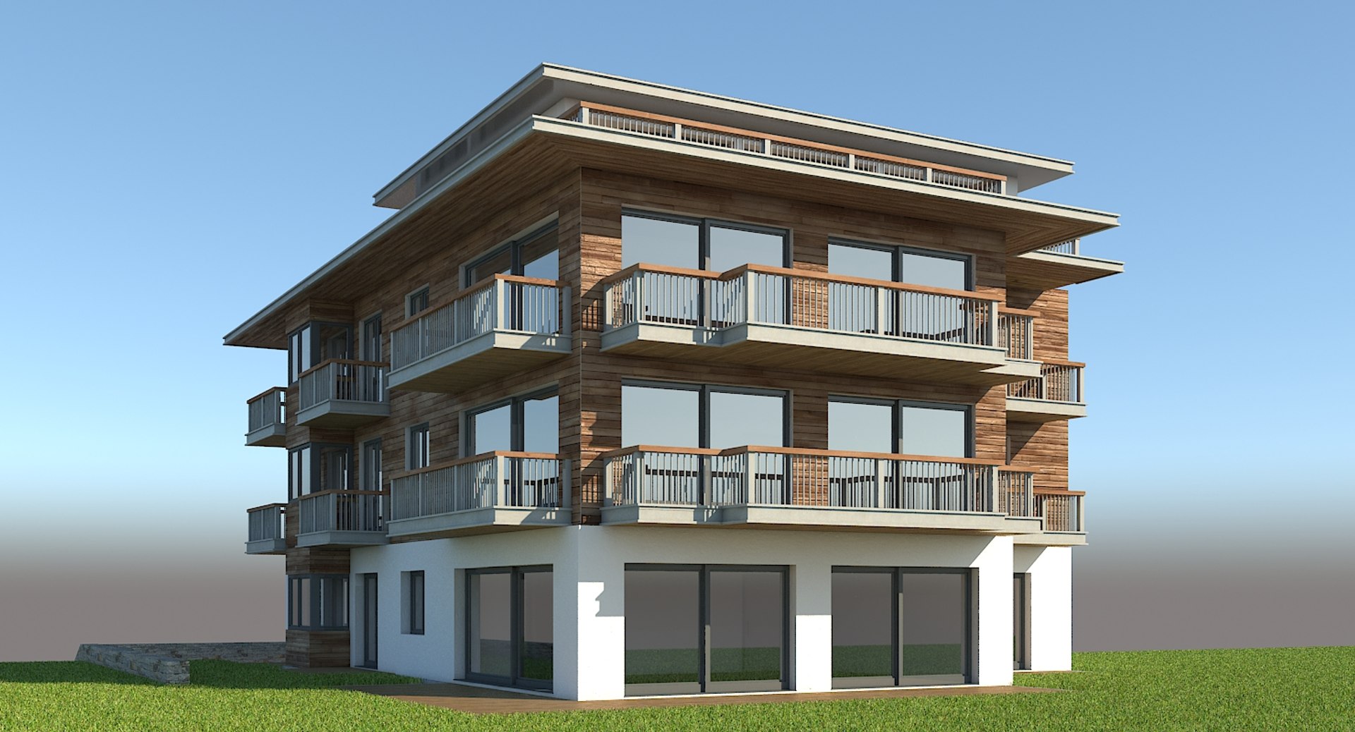 3D Tyrolean Apartment Building Model - TurboSquid 1270549