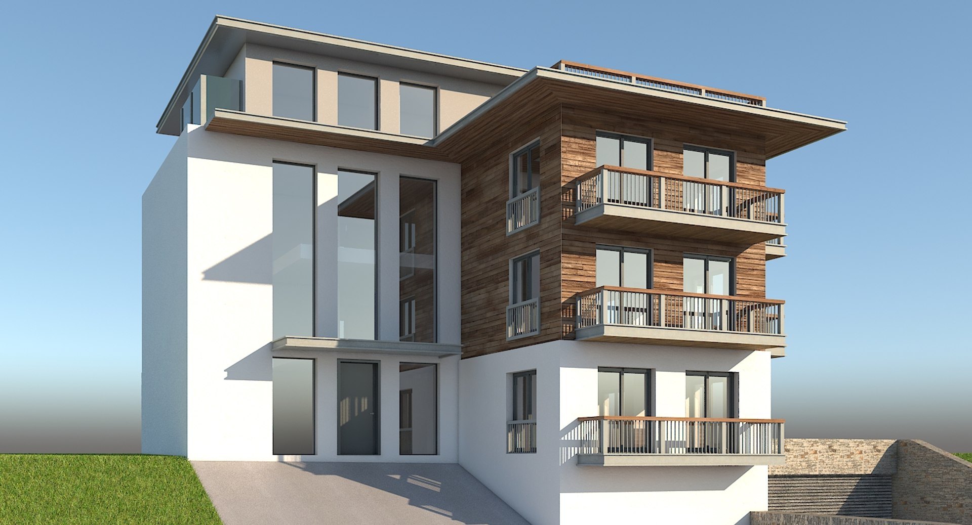 3D Tyrolean Apartment Building Model - TurboSquid 1270549