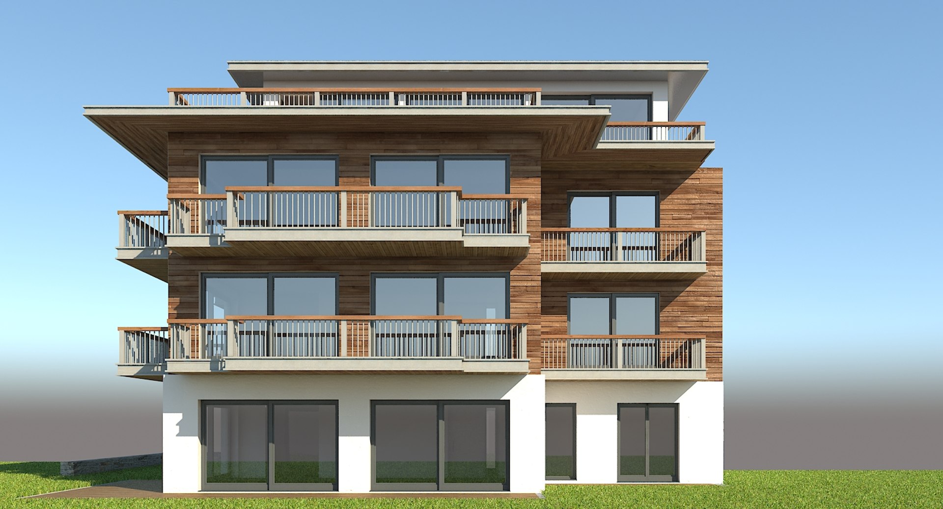 3D Tyrolean Apartment Building Model - TurboSquid 1270549