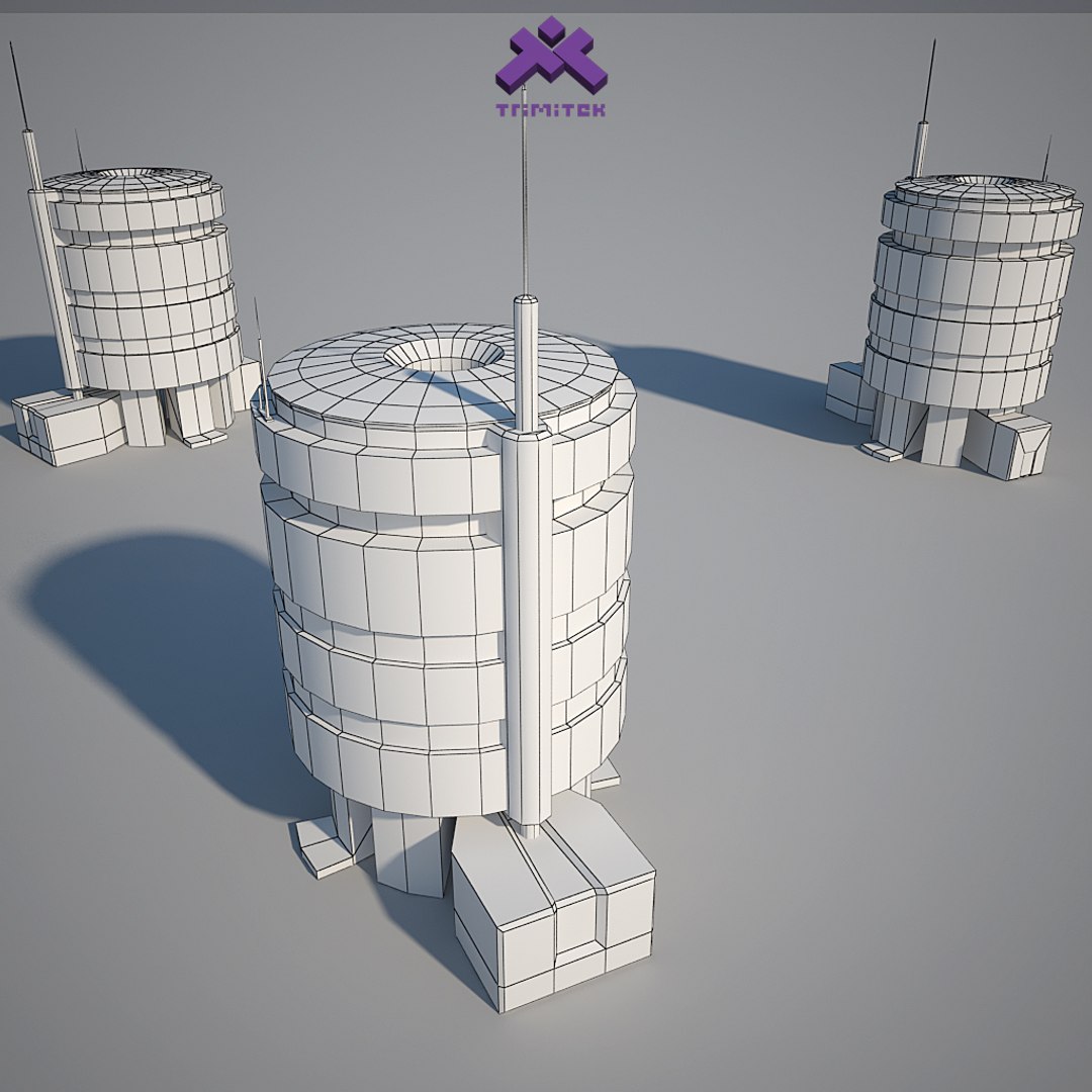 Industrial Building 09 - Low-poly Relay Tower Model - TurboSquid 2184878