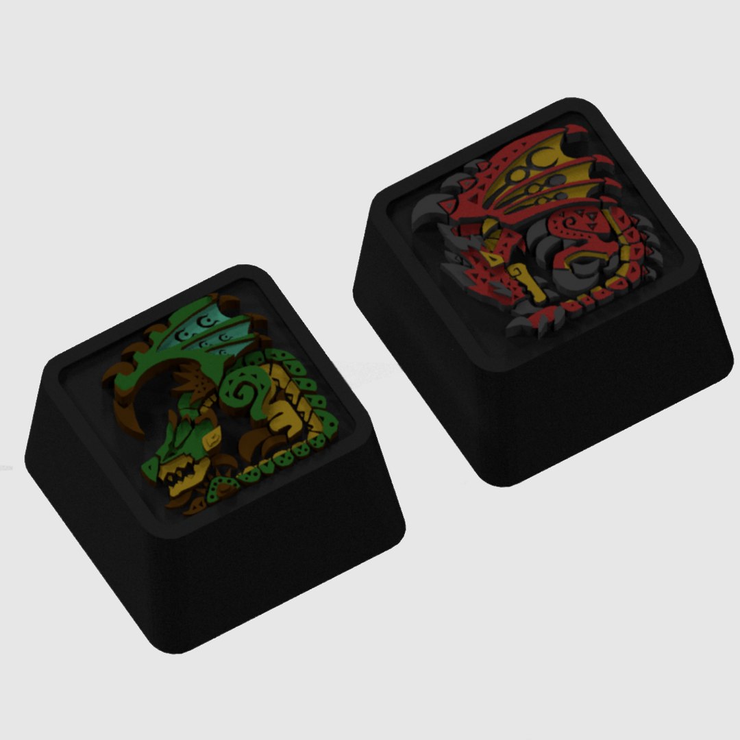 3D Model Monster Hunter Keycaps - Rathalos - Rathian - TurboSquid 2288979