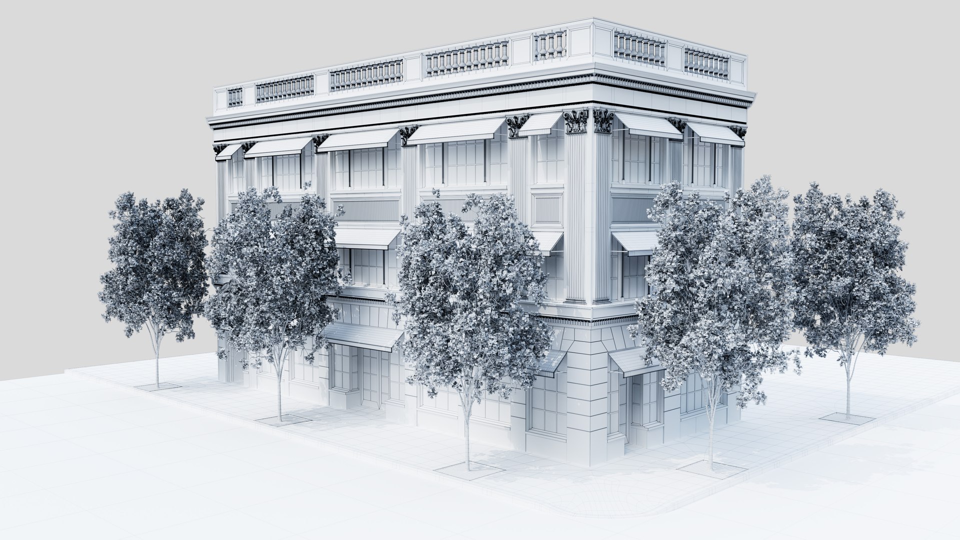 Classic Restaurant or Shop Building 3D model - TurboSquid 2142748