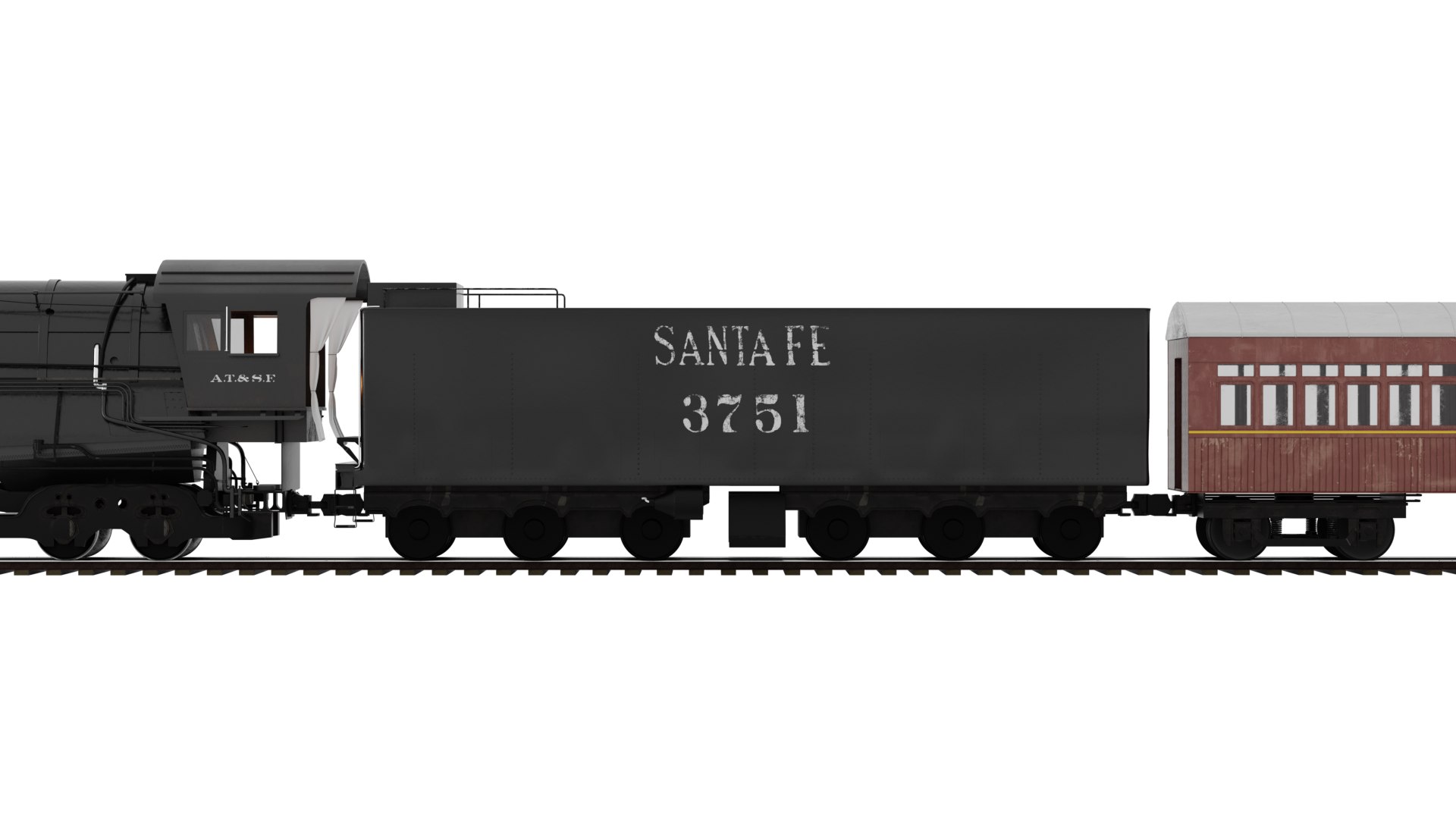 Santa Fe Steam Locomotive Model - TurboSquid 1468653