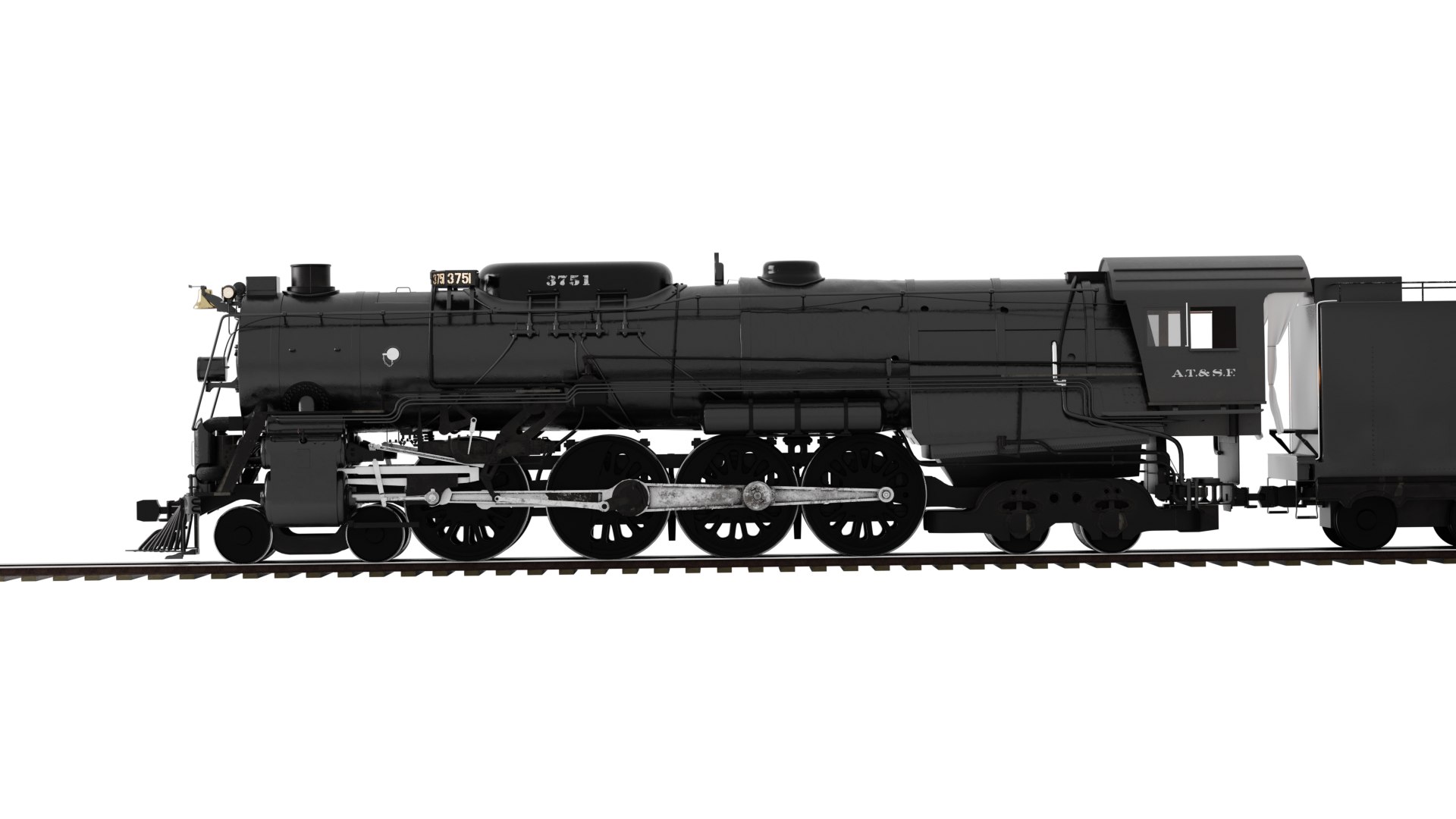Santa Fe Steam Locomotive Model - TurboSquid 1468653
