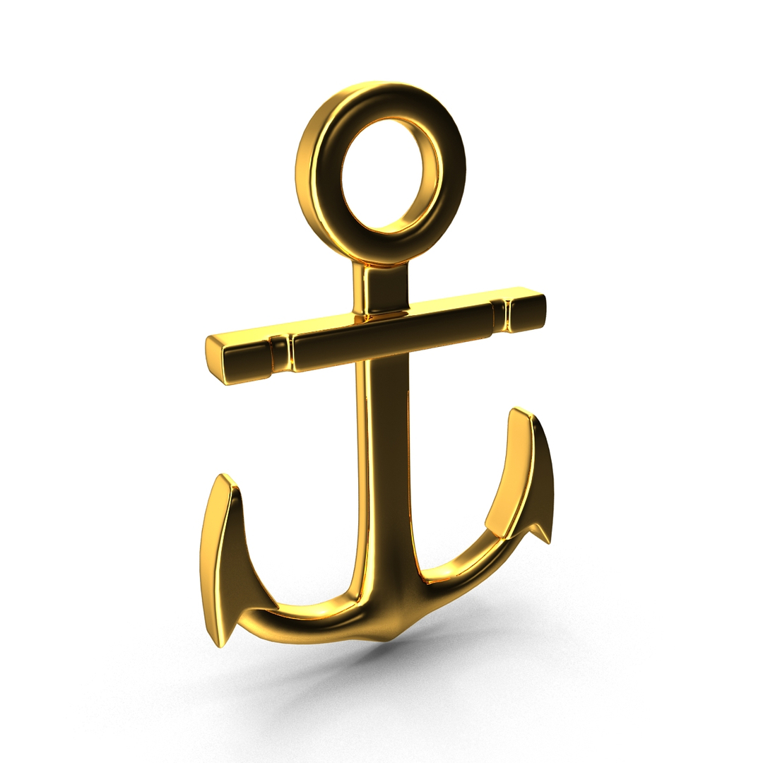 3d Anchor Pendant