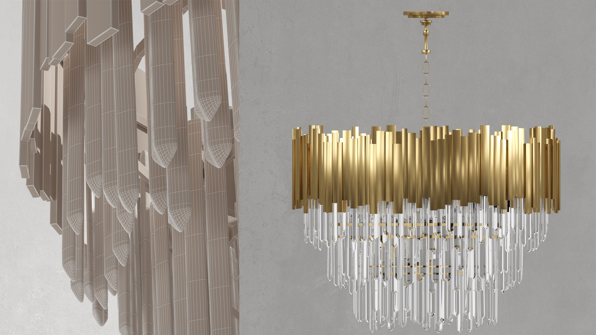 Crystal And Gold Ceiling And Wall Lamp-uploade 3D Model - TurboSquid ...