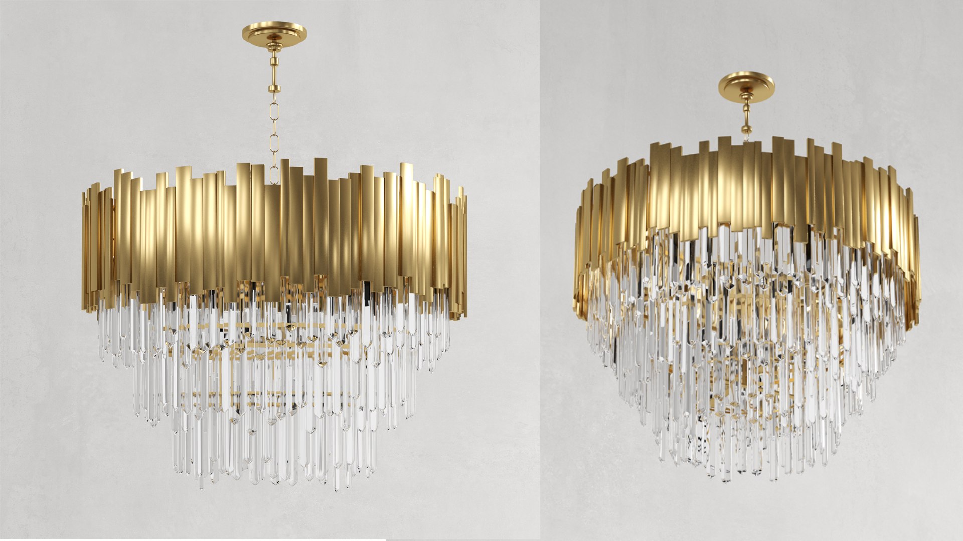 Crystal And Gold Ceiling And Wall Lamp-uploade 3D Model - TurboSquid ...