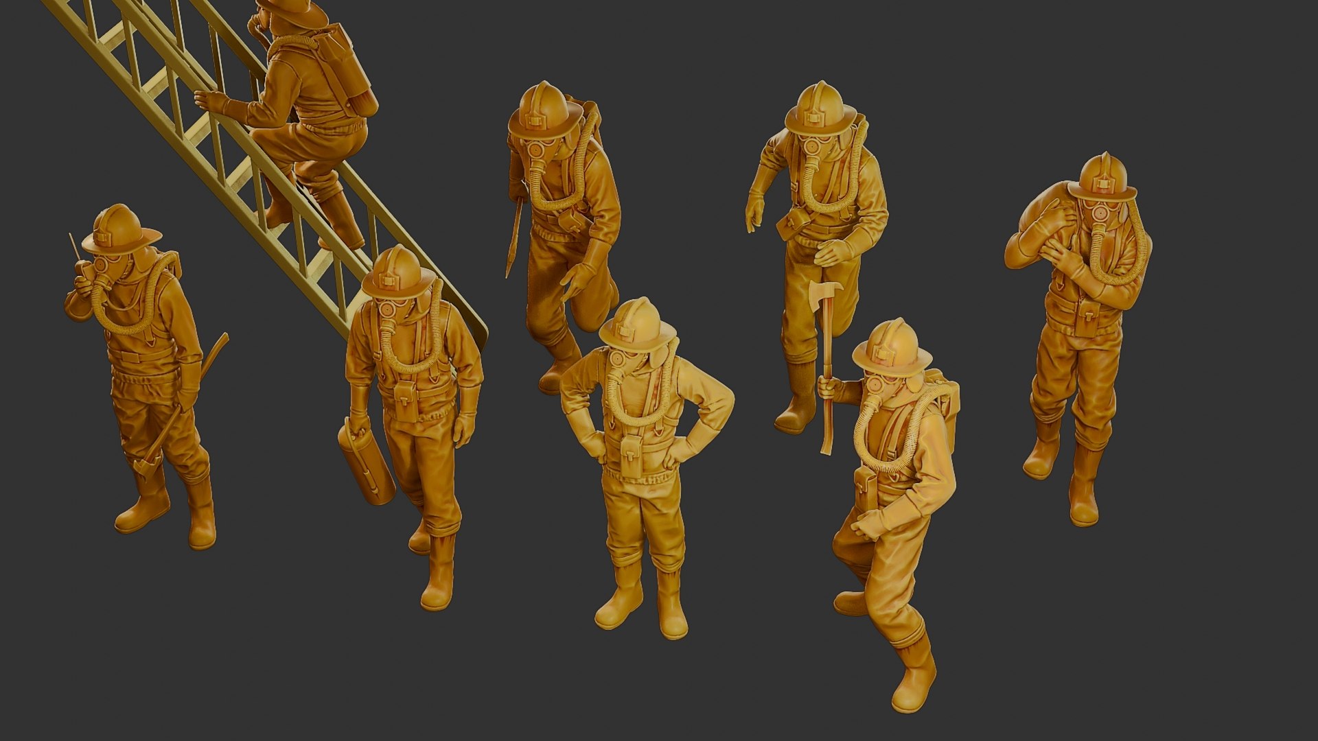 Czechoslovakian Firefighter 90s Pack 1 3D Model - TurboSquid 2377103