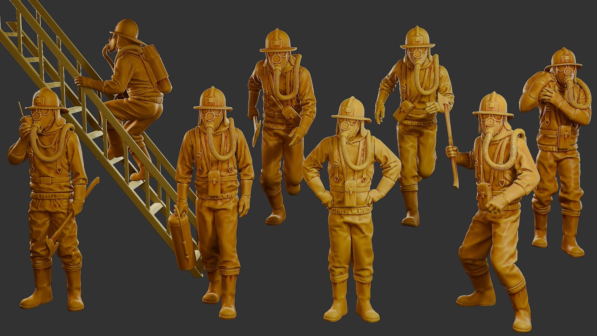 Czechoslovakian Firefighter 90s Pack 1 3D Model - TurboSquid 2377103
