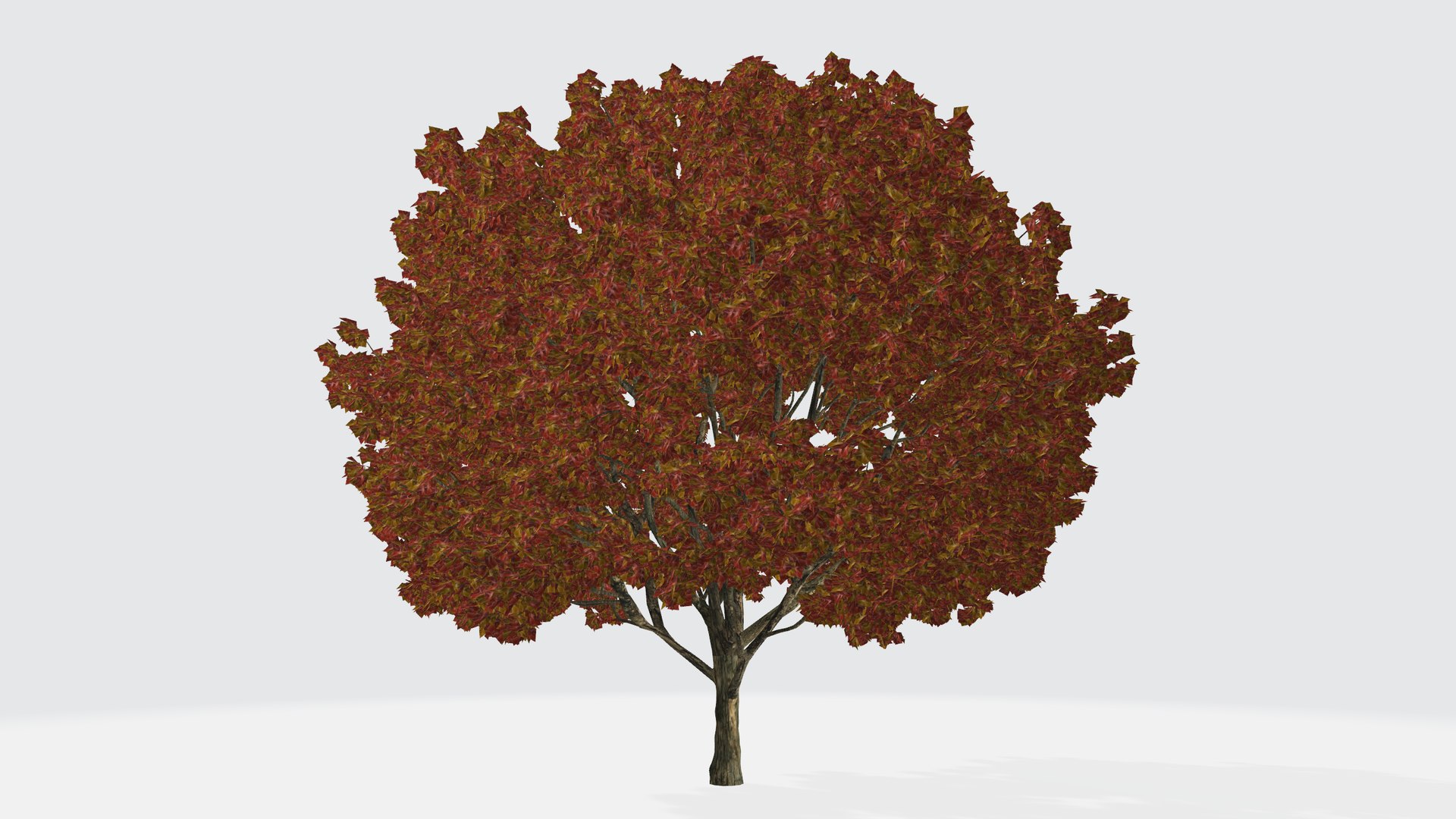 3D Medium-sized Red Tree - TurboSquid 1956156