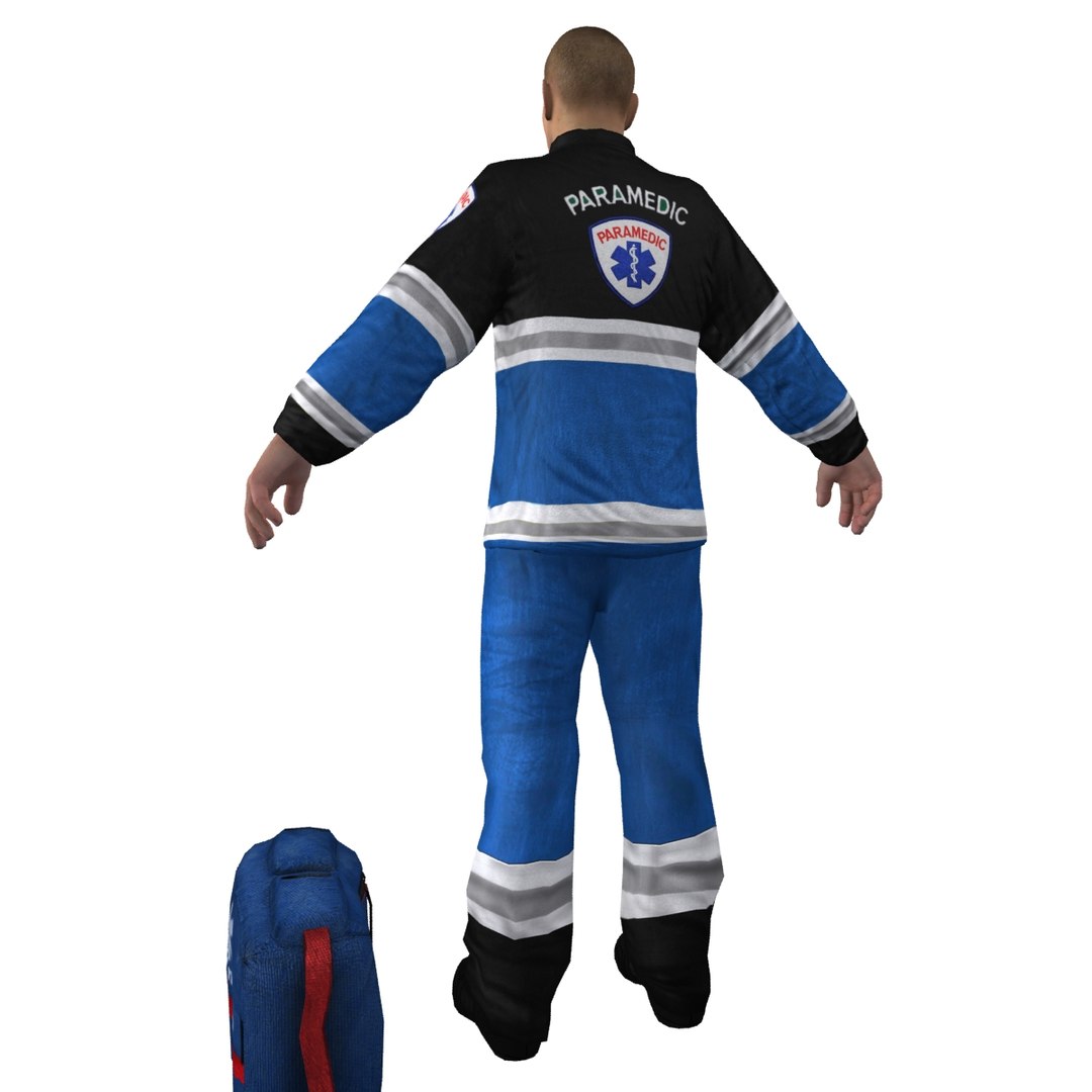 paramedic emergency character 3d model