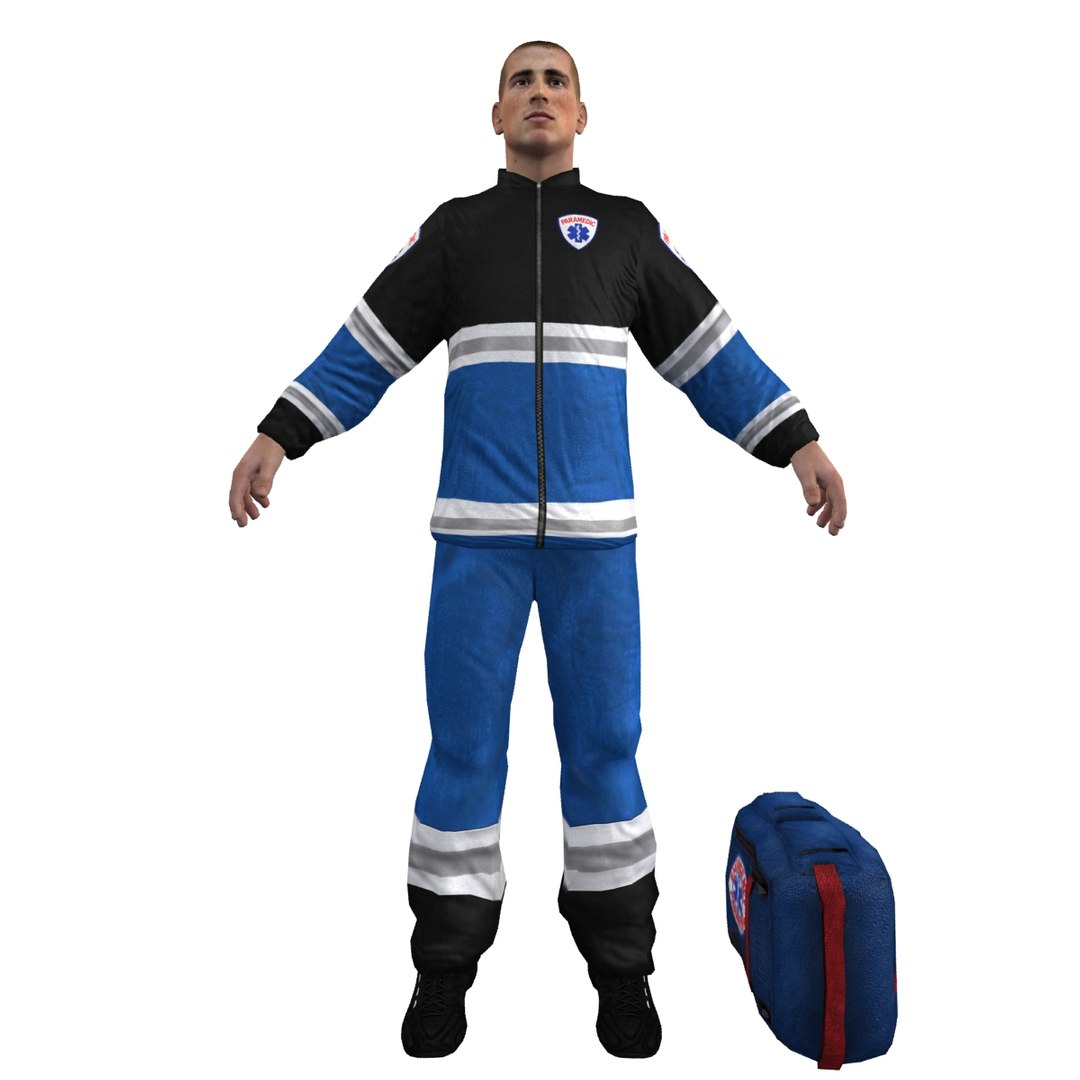 paramedic emergency character 3d model