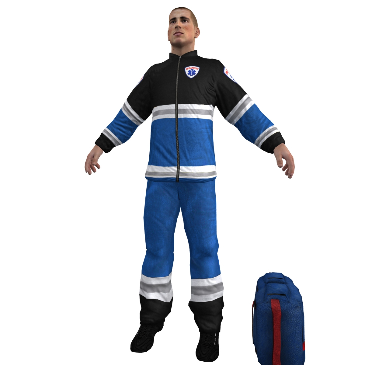 paramedic emergency character 3d model